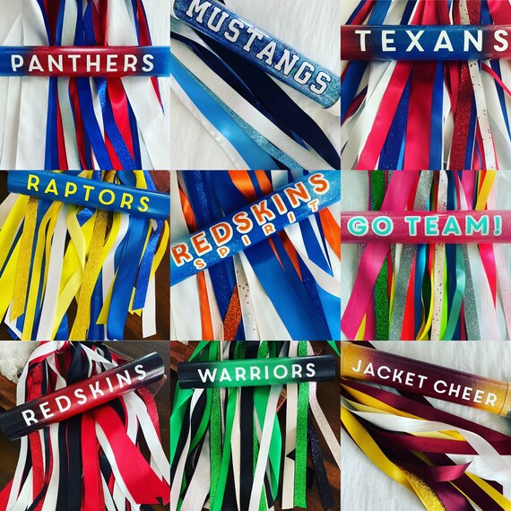 Custom Painted Glittered Cheer Spirit Sticks Football - Etsy
