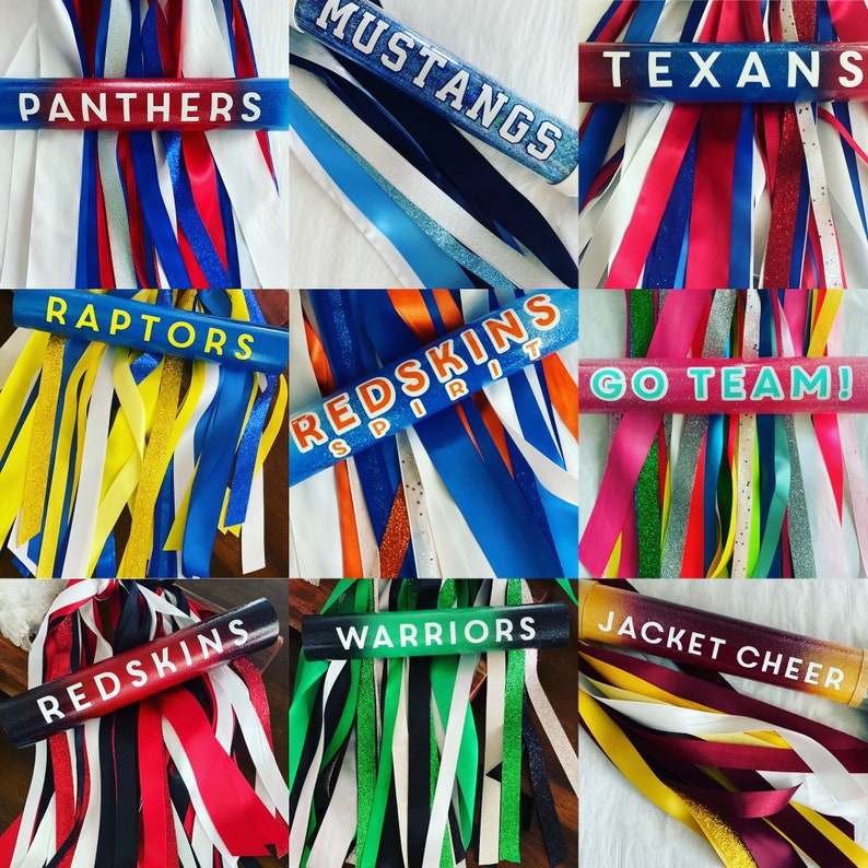 Custom Painted Glittered Cheer Spirit Sticks Football - Etsy
