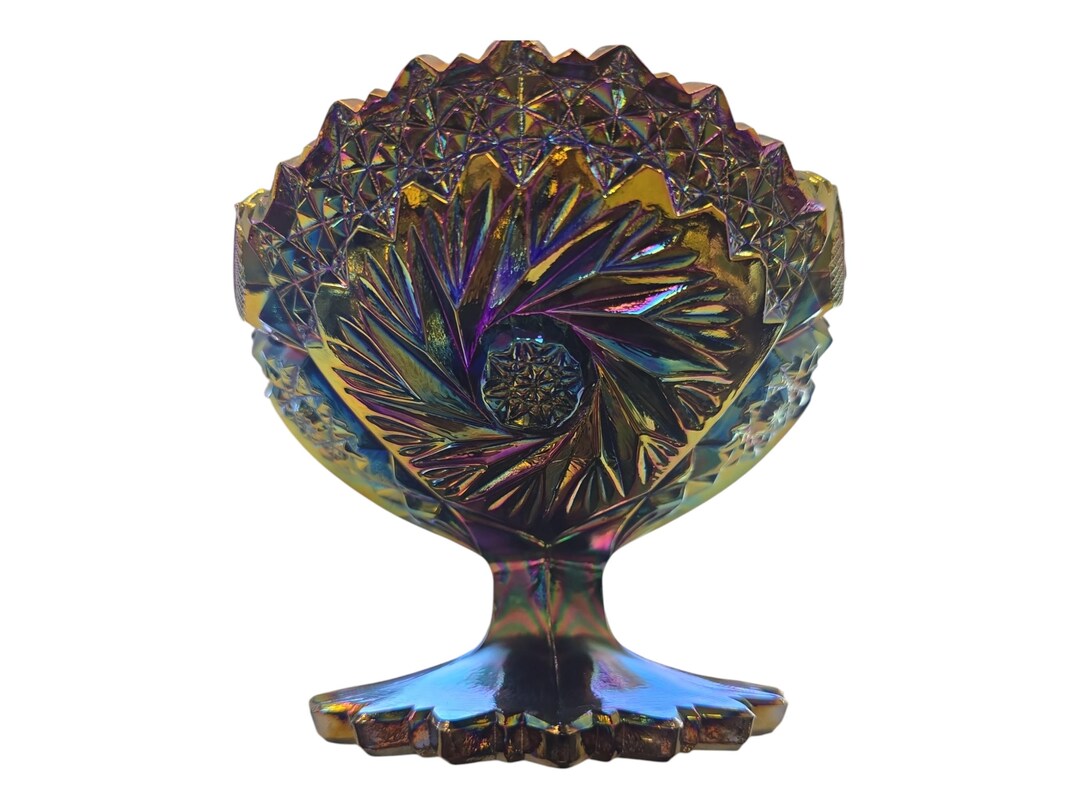 Fenton Iridescent Carnival Glass Components With a Starburst Pinwheel ...