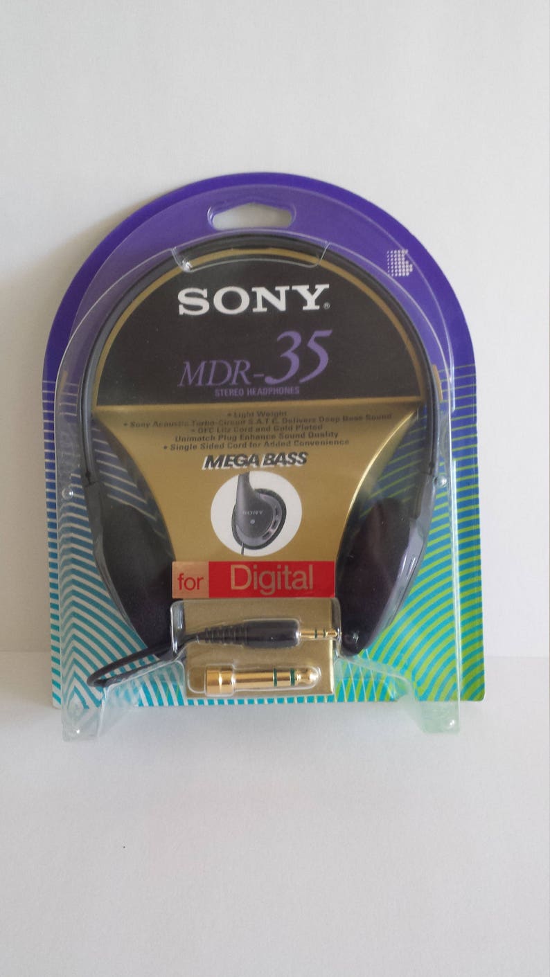 Sony Stereo Headphones Mega Bass MdR-35 New Old Stock Sealed | Etsy