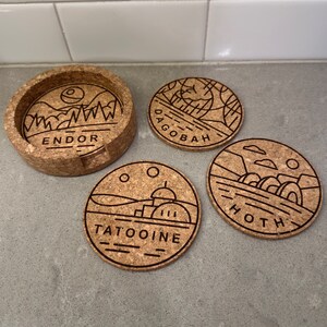 Star Wars Planet Cork Coasters - Set #1 - Etsy