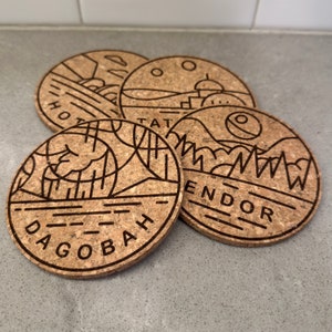 Star Wars Planet Cork Coasters - Set #1 - Etsy