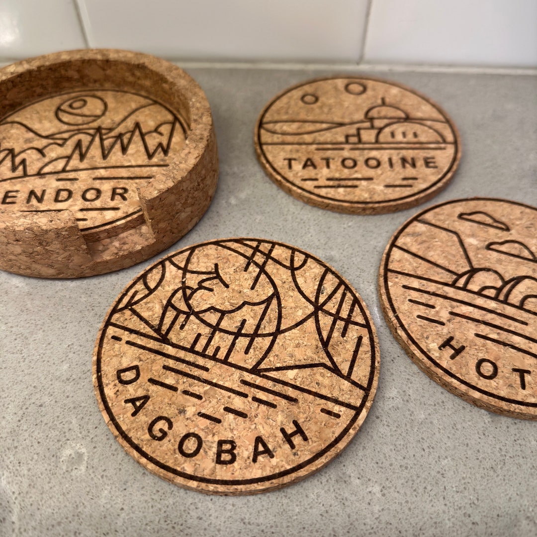 Star Wars Planet Cork Coasters - Set #1 - Etsy