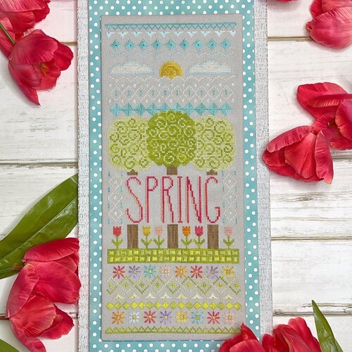 A Sampling of Spring Sampler Cross Stitch Pattern Download - Etsy
