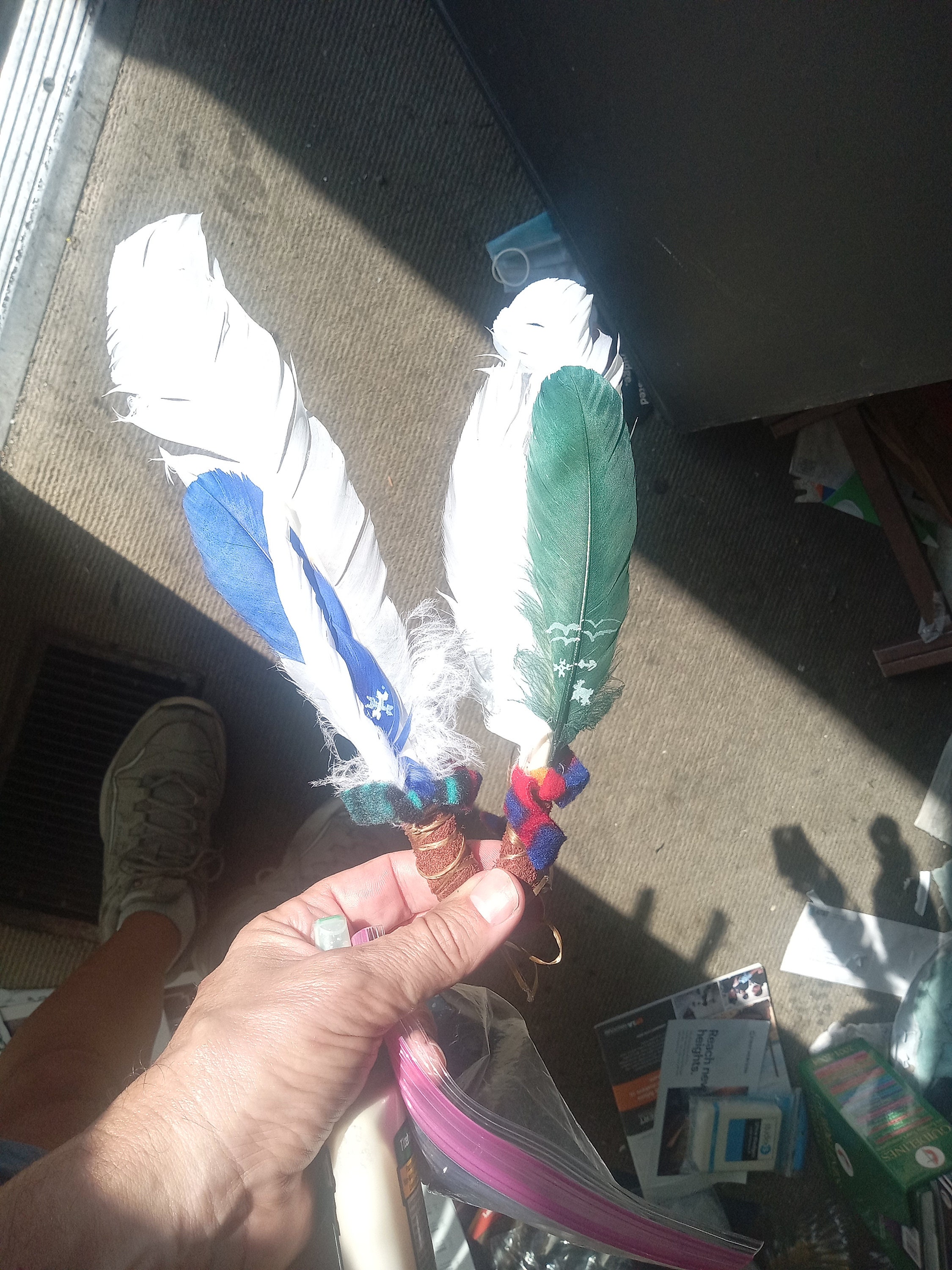 Smudged Smudging Prayer Feather Fan Native American Indian Shaman Smoke ...