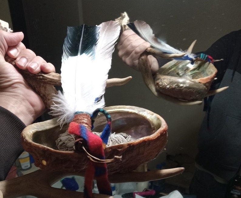 Smudged Smudging Prayer Feather Fan Native American Indian Shaman Smoke ...