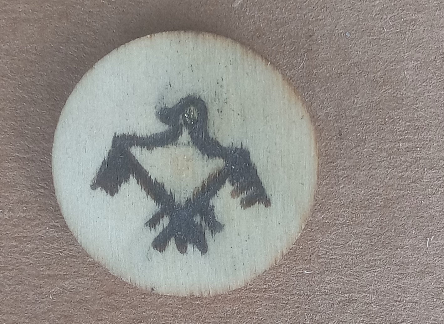 Native American Inspired Wood Disc Pendant: Pyrography Bear Paw - Etsy