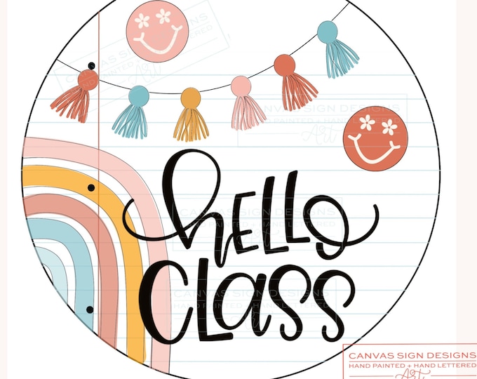 TEMPLATE for Round Teacher Door Hanger Sign Classroom Decor - Etsy