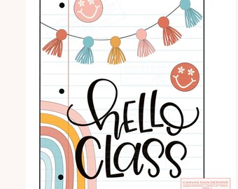 Smiley Face Retro Classroom Decor TEMPLATE for Teacher Door - Etsy