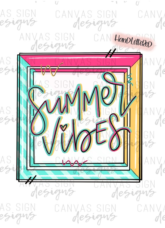 TEMPLATE: Summer Door Hanger Template Summer Vibes Sign | Etsy