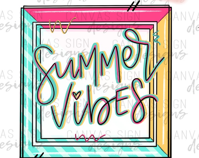 TEMPLATE: Summer Door Hanger Template Summer Vibes Sign DIY Door Hanger ...