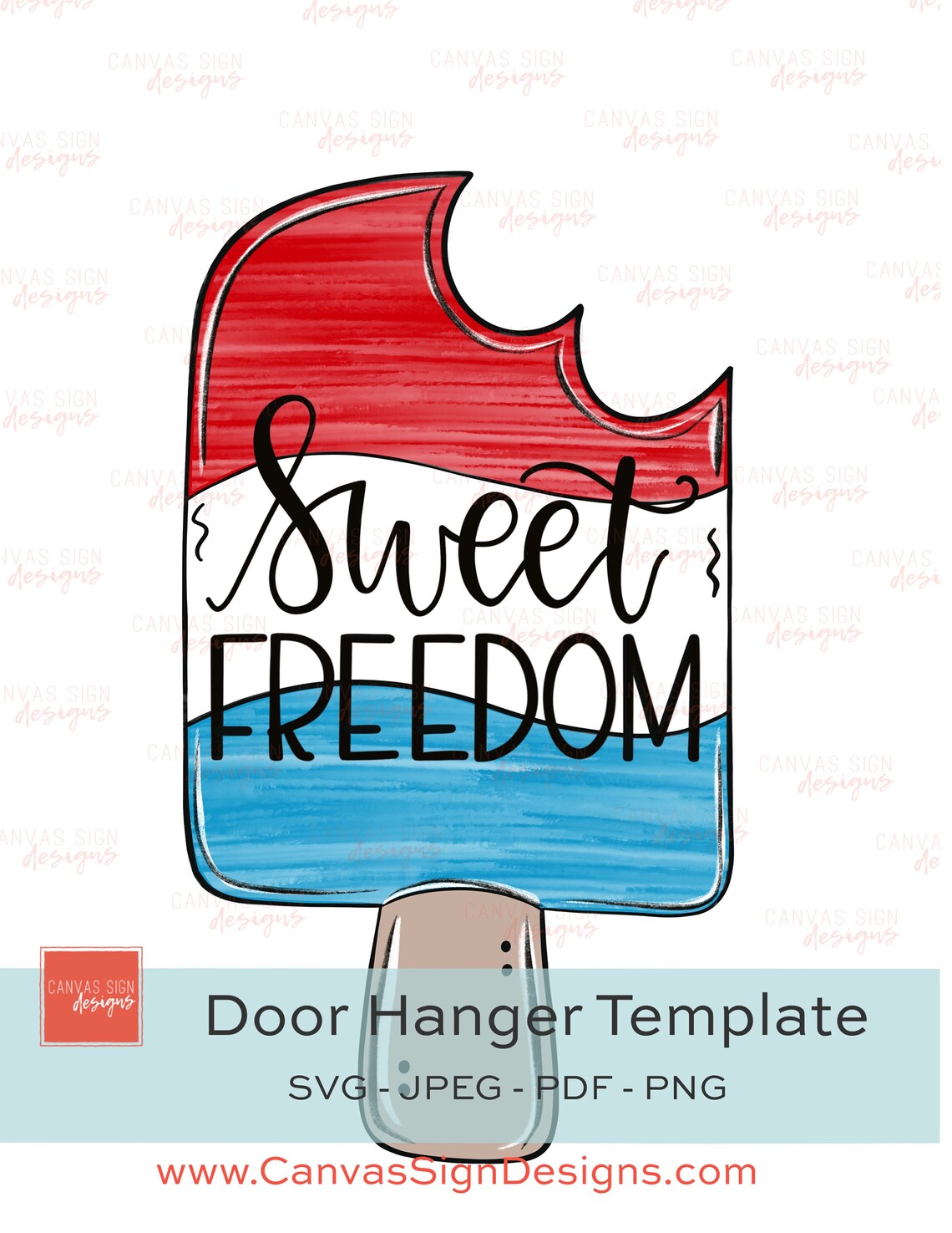 TEMPLATE: Popsicle Door Hanger Template July 4th | Front Door Decor ...