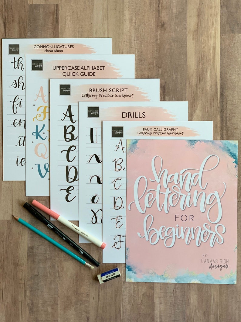 Hand Lettering for Beginners Workbook modern calligraphy | Etsy