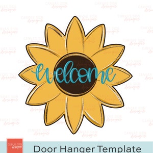 Template: Sunflower Door Hanger Template - Welcome Door Hanger ...