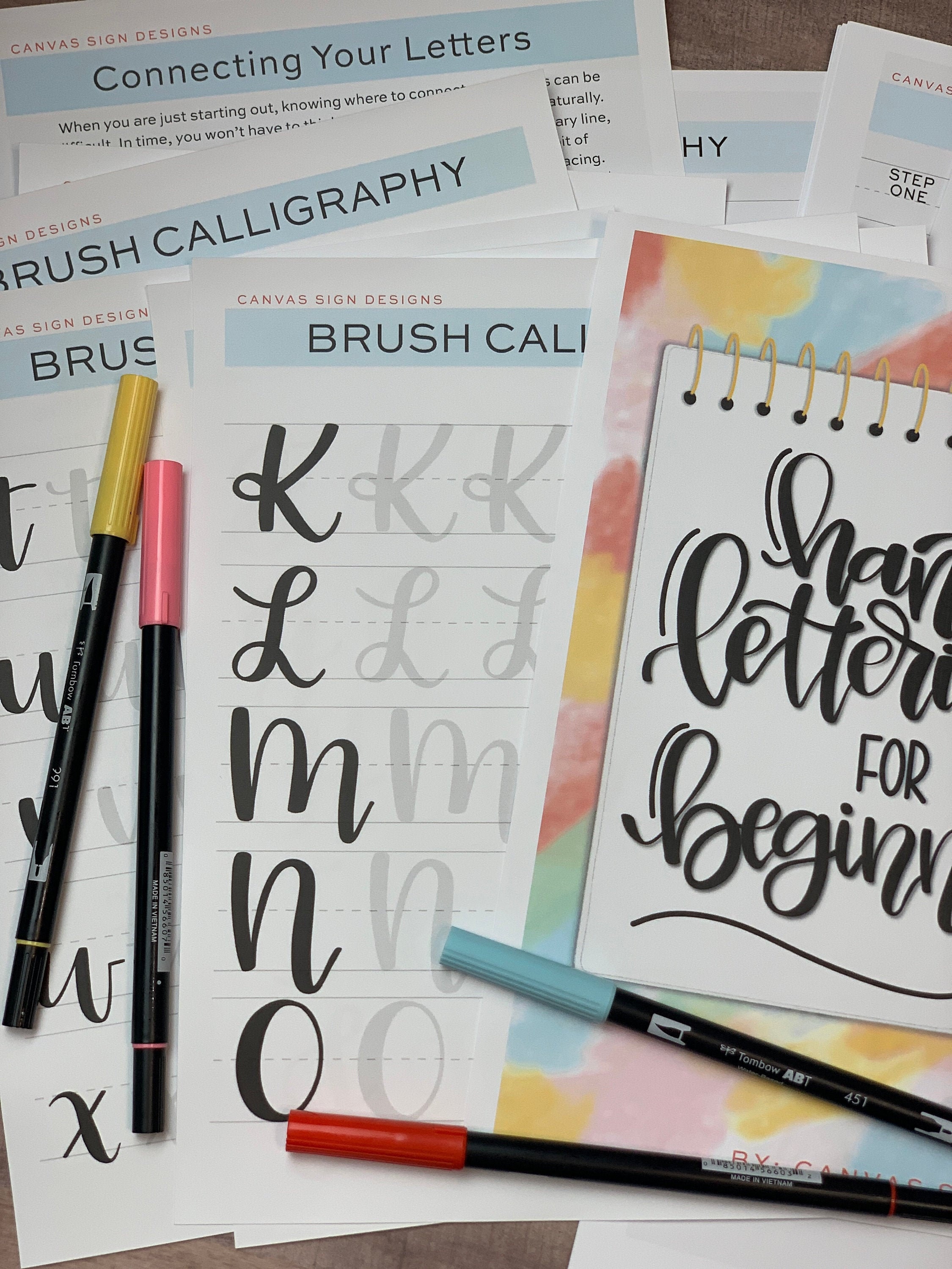 Hand Lettering for Beginners Workbook Modern Calligraphy | Etsy