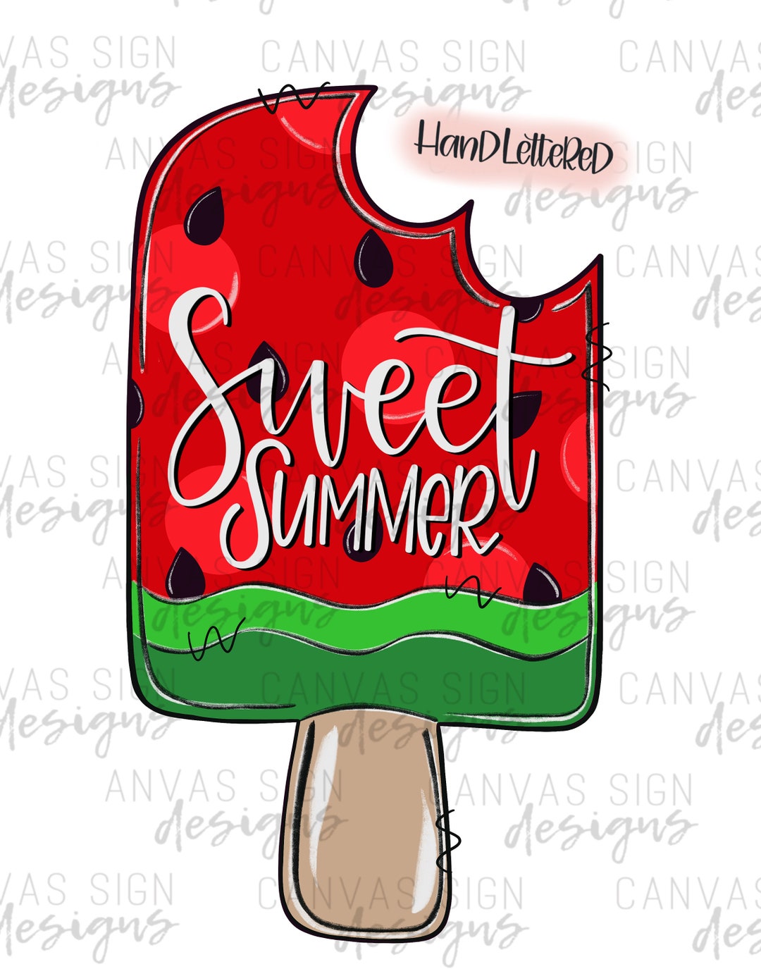 TEMPLATE: Watermelon Popsicle Door Hanger Template | Digital Download ...