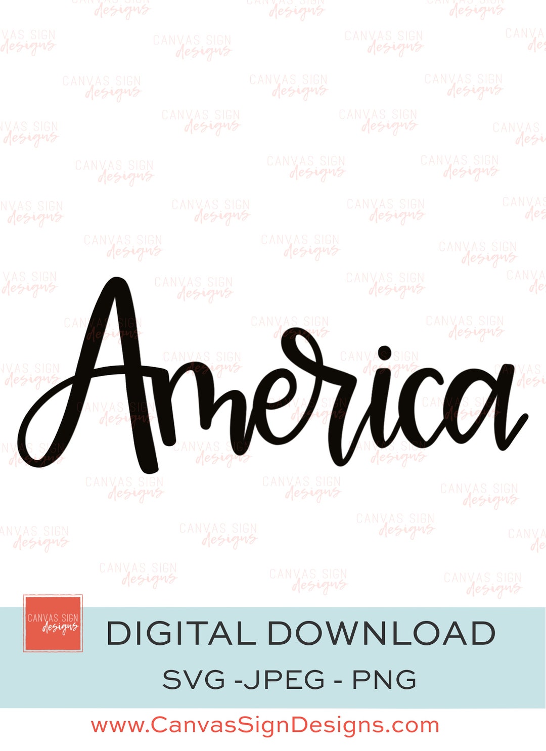America Svg | Png | Jpeg | Digital Download | Art | Cut File ...