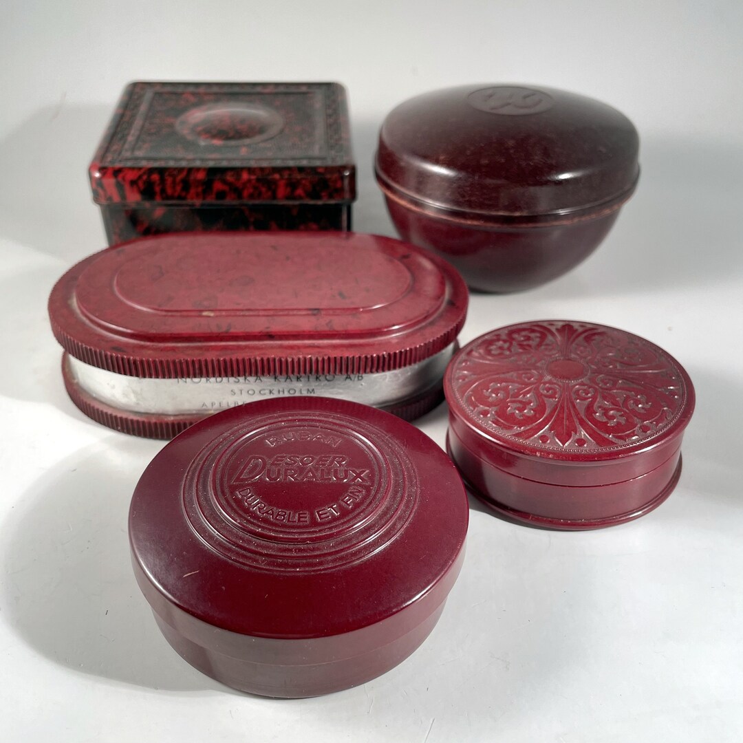 Art Deco Bakelite Box Collection, 5 Boxes W/lids, 1930’s to ‘50’s ...