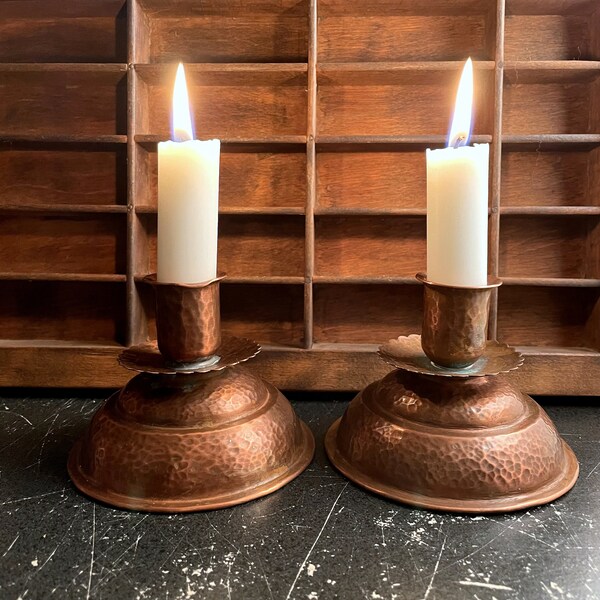 Copper Candlesticks - Etsy