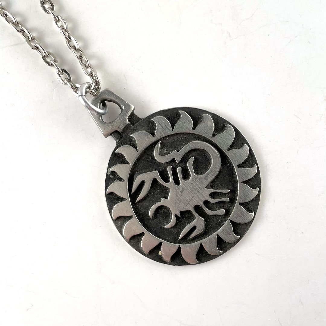 Rune Tennesmed Pewter Scorpion Pendant Necklace, 1970s Vintage - Etsy