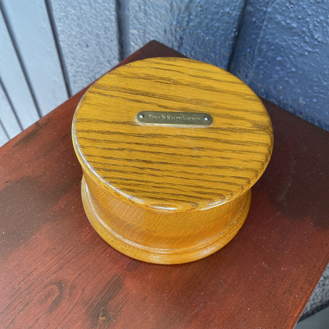 Polo Ralph Lauren Round Wood Box W/lid Rift Sawn Oak Vintage - Etsy
