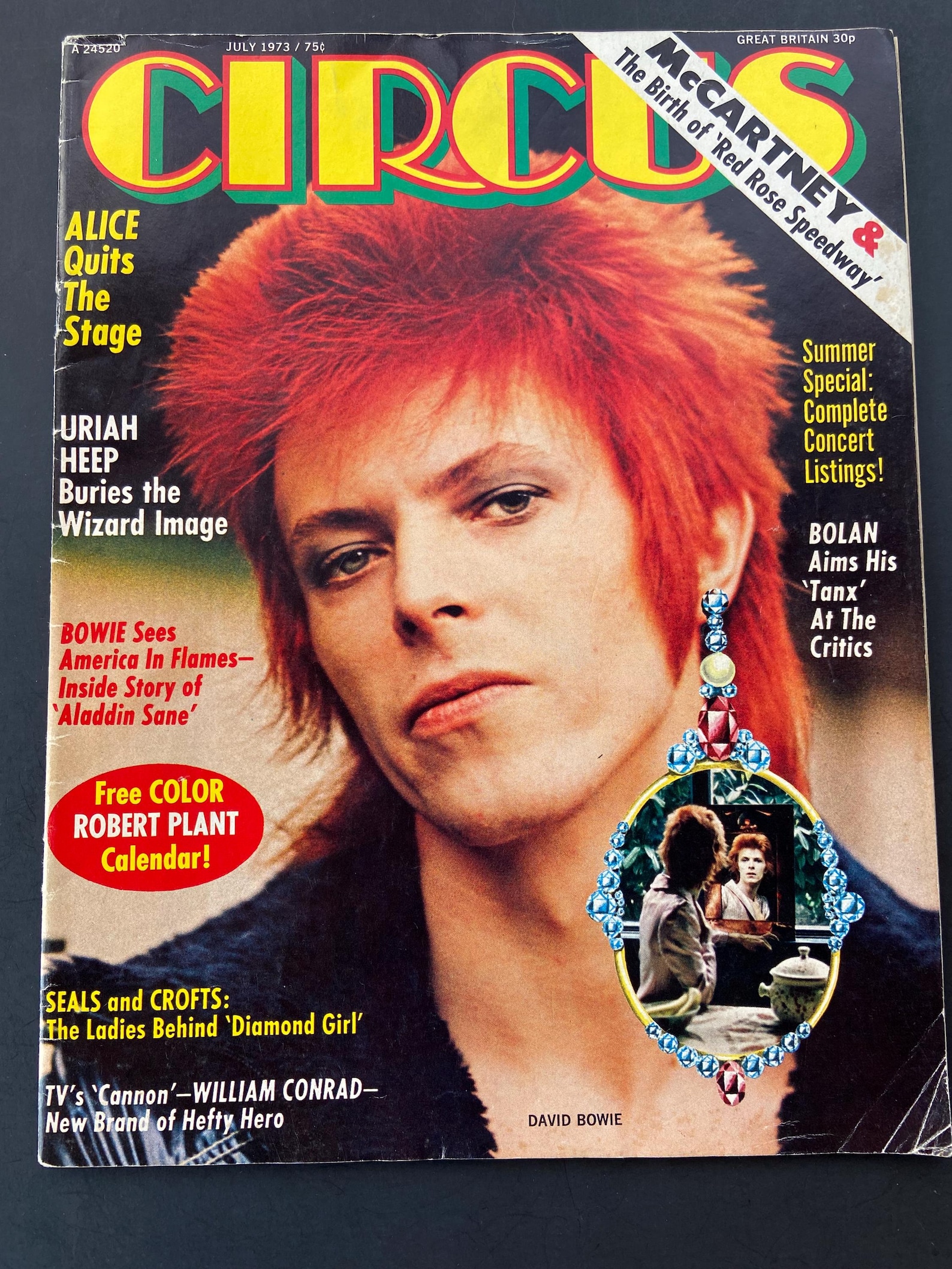 Circus Magazine July 1973 Issue David Bowie, Alice Cooper, Led Zeppelin ...