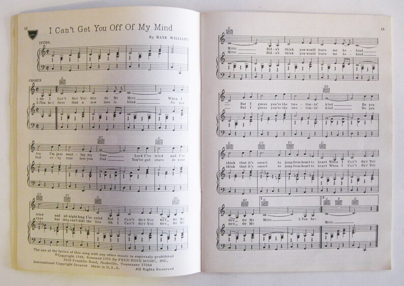 1940s HANK WILLIAMS COUNTRY Music Folio - Etsy