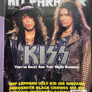 HIT PARADER Magazine 1992 August Issue KISS, Nirvana, Black Crowes ...