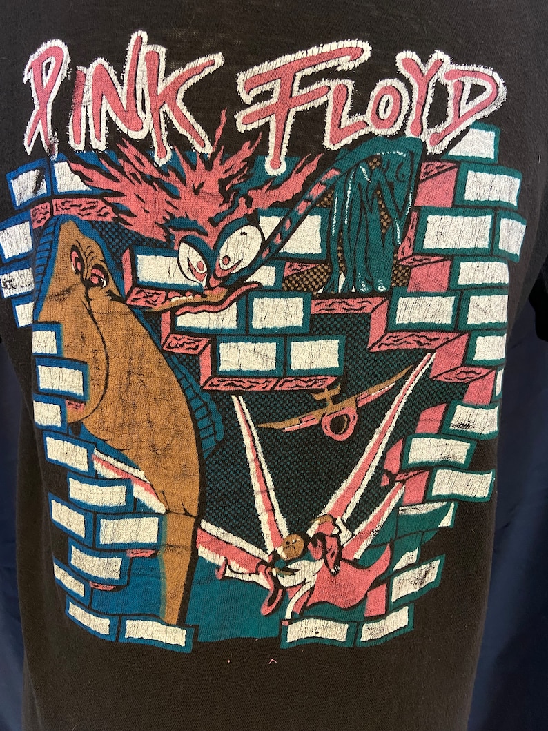 RARE Vintage PINK FLOYD 1980 the Wall Unofficial World Tour Band Tee ...