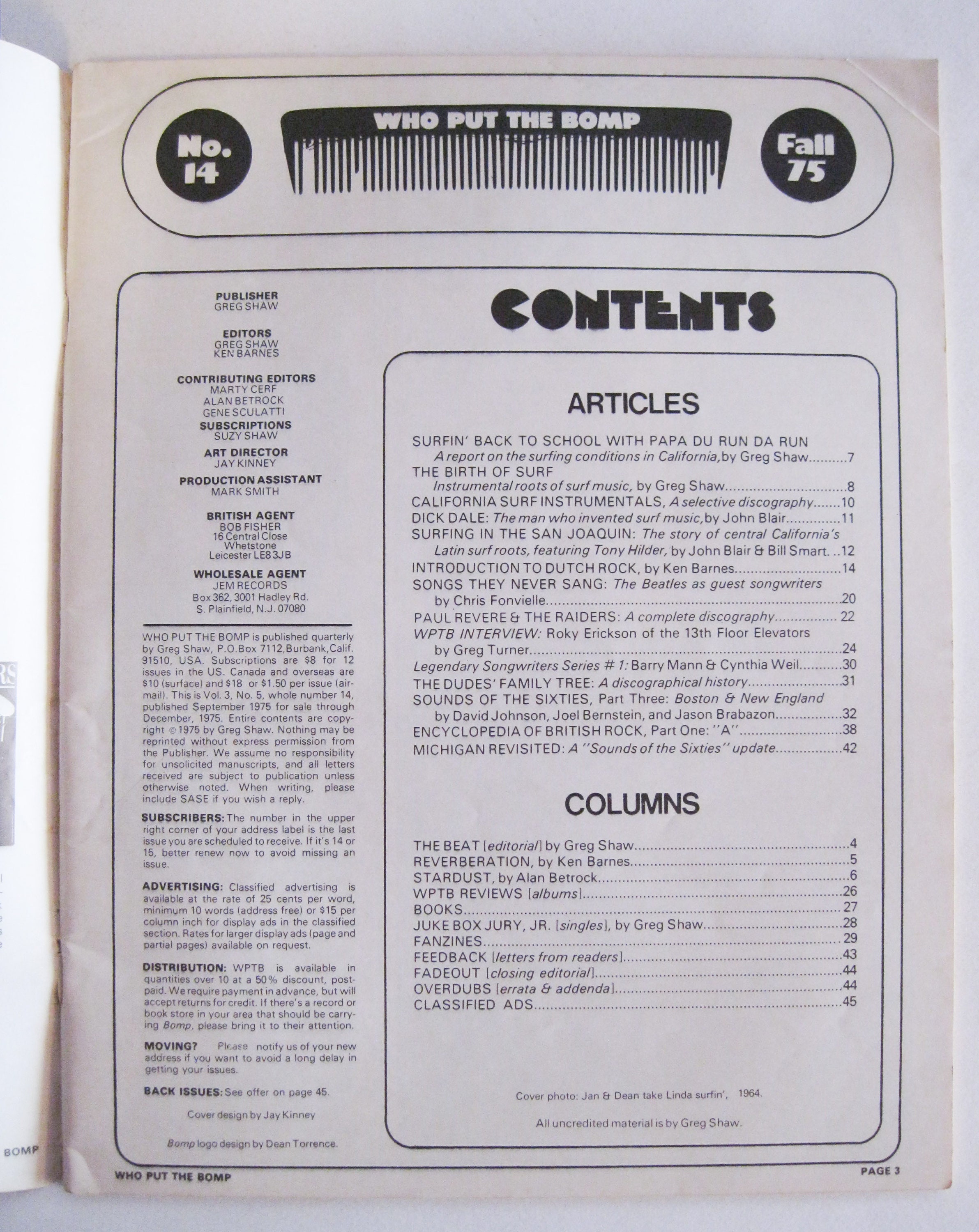 1975 who Put the BOMP Magazine MUSIC & Lifestyle damaged - Etsy