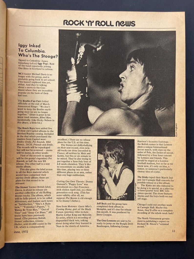 CREEM America's Only Rock & Roll Magazine 1972 June Issue Black Sabbath ...