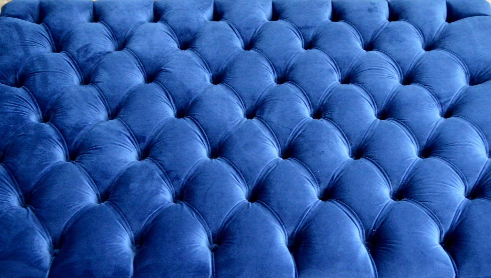 Chesterfield Extra Large Deep Buttoned Footstool in Royal Blue Velvet ...