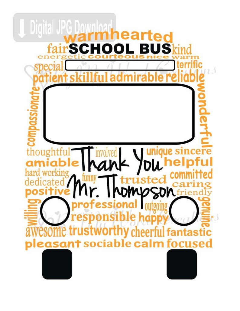 Personalized School Bus Word Art Bus Wall Art Personalized | Etsy