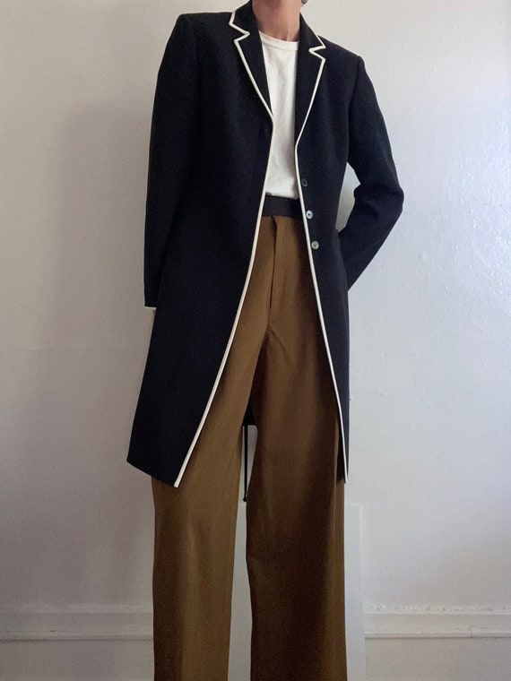 vintage minimalist long suit jacket size small - Gem