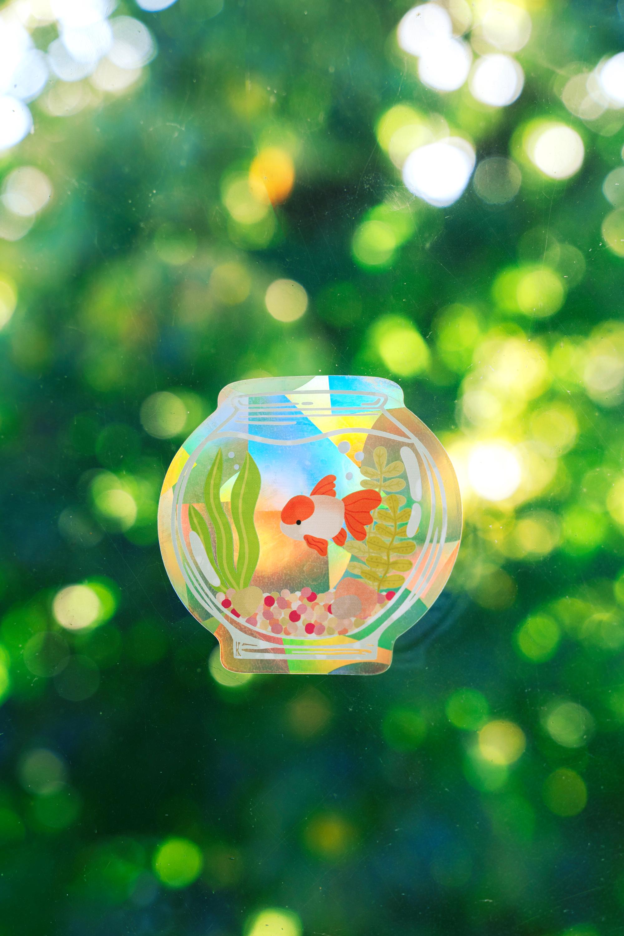 Suncatcher | Fish Bowl Window Cling | Cancer Research Donation ...