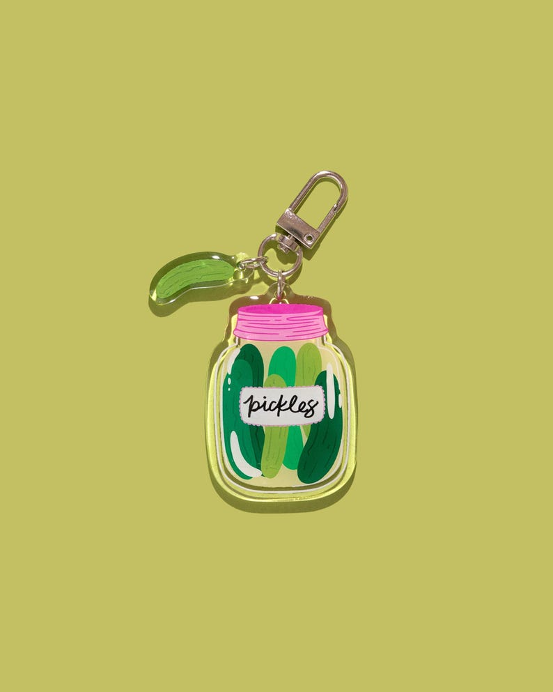 Acrylic Double Charm Keychain | Double Sided Keychain | Pickle Jar ...