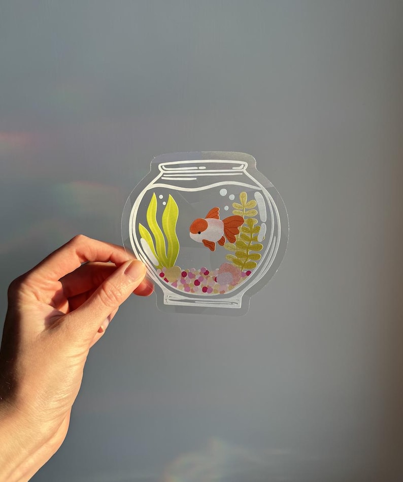 Suncatcher | Fish Bowl Window Cling | Cancer Research Donation ...