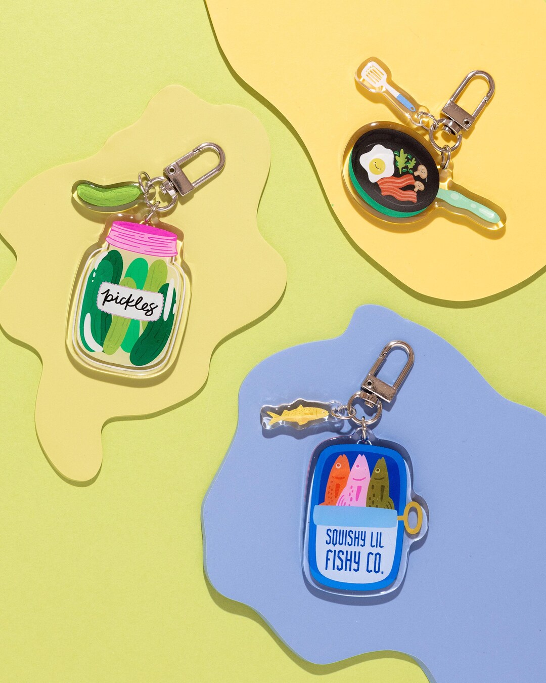 Acrylic Double Charm Keychain | Double Sided Keychain | Pickle Jar ...