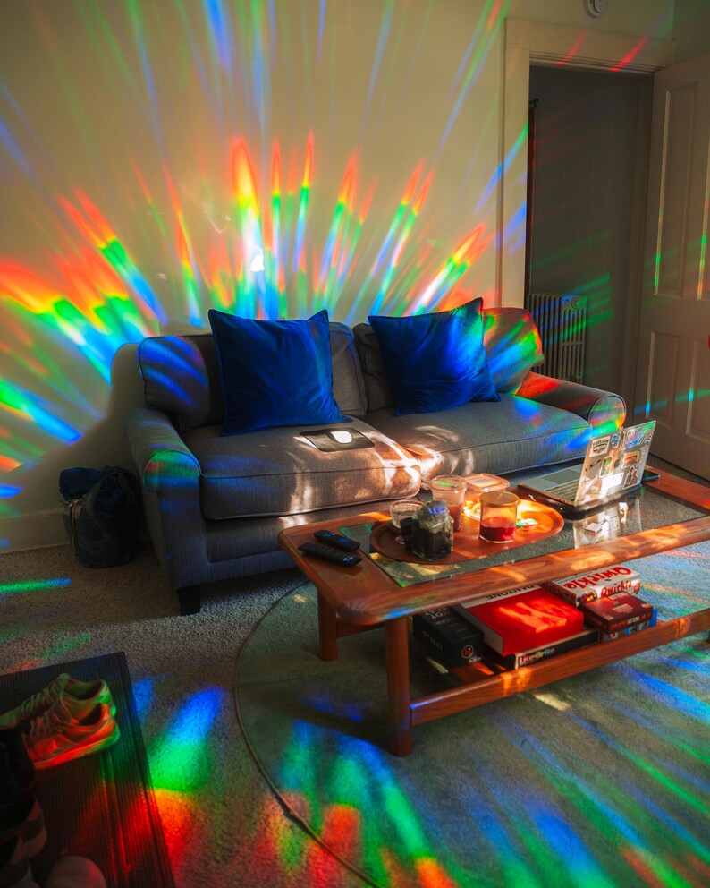 White Sun and Waves Suncatcher Window Cling | Coastal Ocean Prism Decal ...