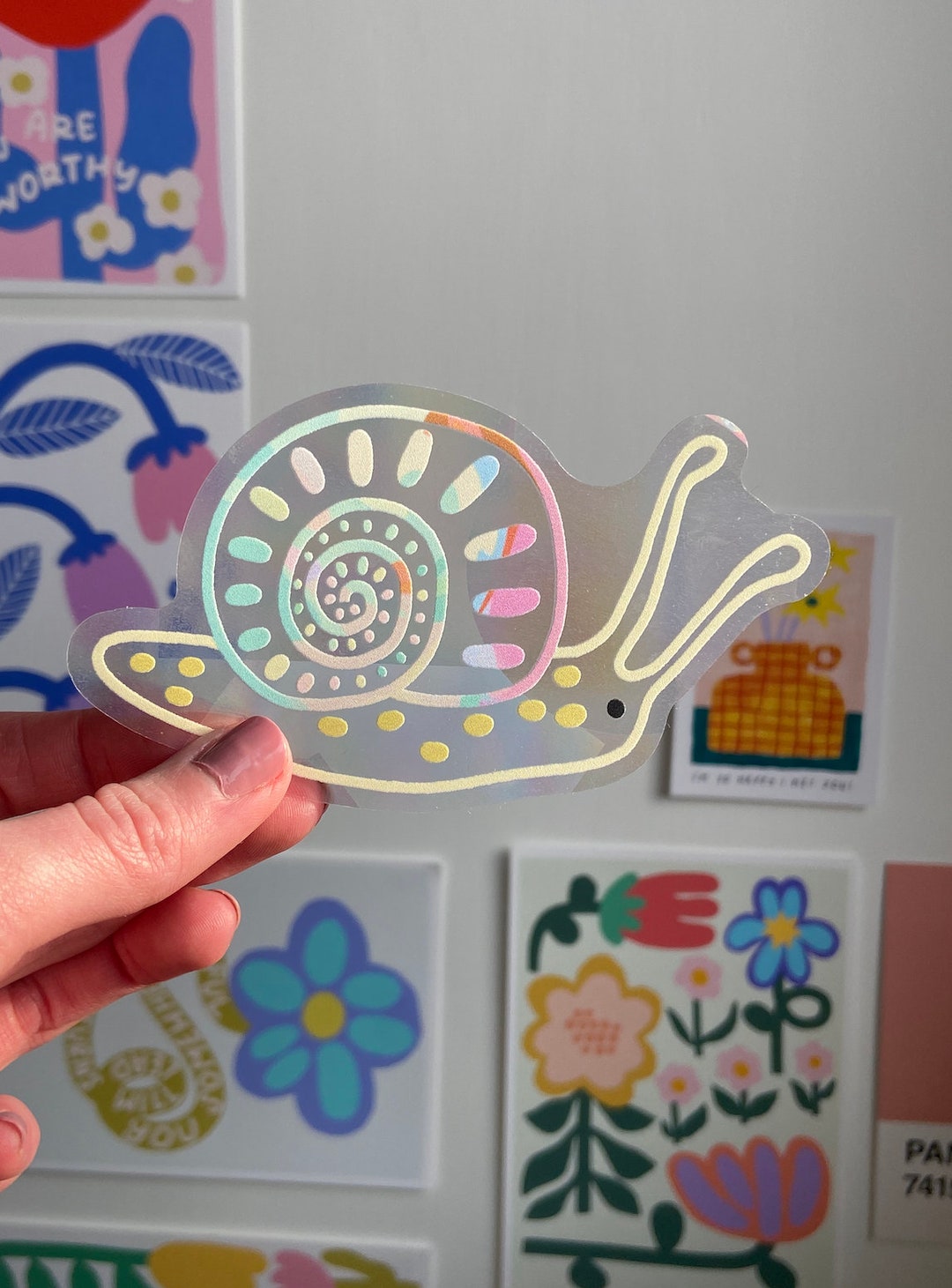 Rainbow Snail Suncatcher Window Decal Sun Catcher Sticker Rainbow Prism ...