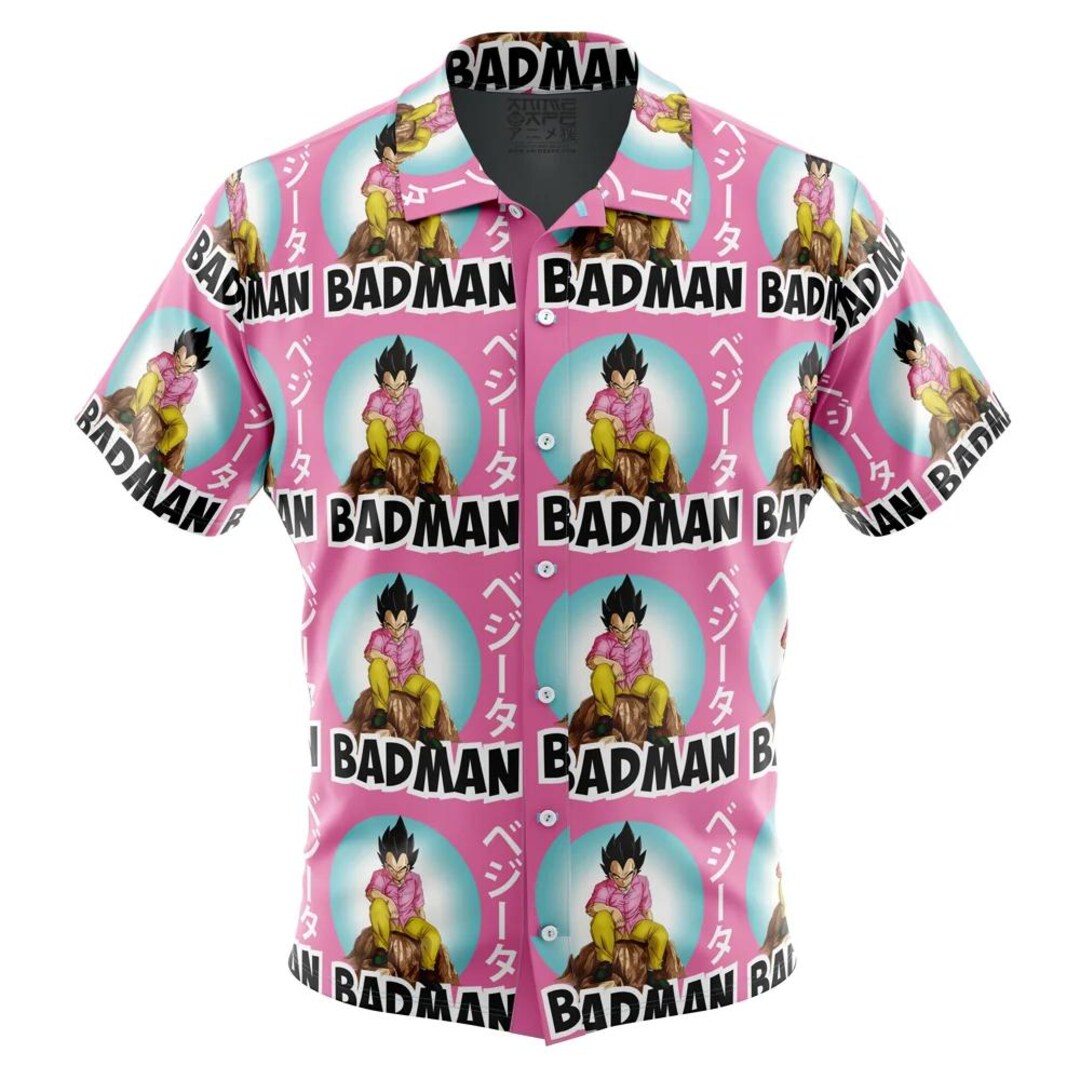 Vegeta Pink Badman Button up Hawaiian Shirt - Etsy