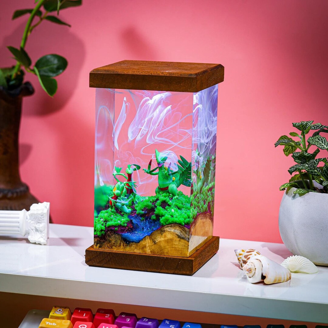 Trek.ko Evolutions Pokemon Epoxy Lamp,po.kemon WORLD Resin Diorama Lamp ...