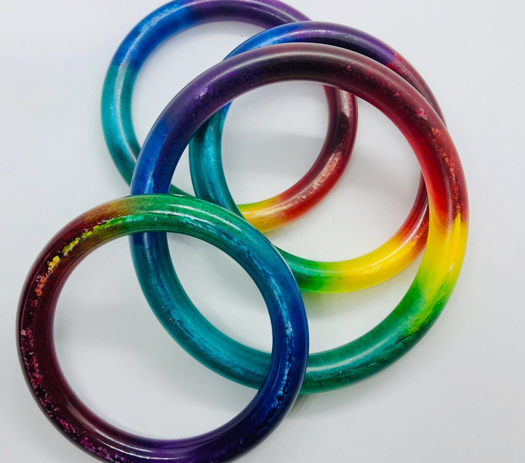 Rainbow Bangle - Resin Bangle by Tallulah Does the Hula - Etsy