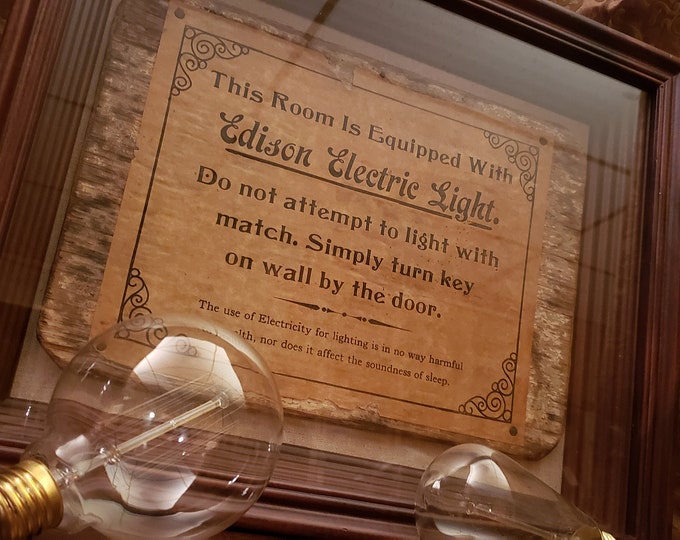 Edison Electric Light Sign Ca. 1890 - Etsy