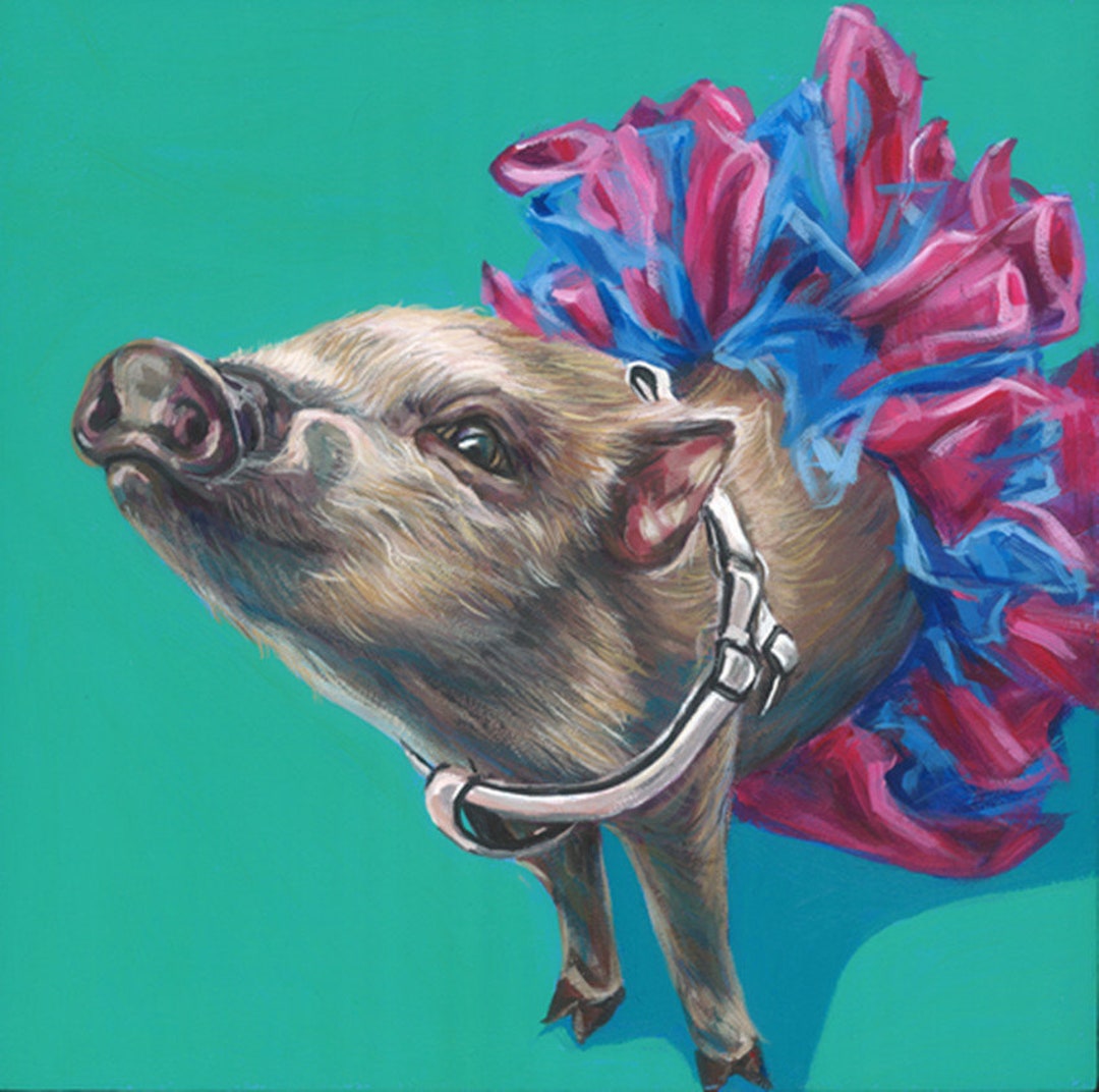 Hand Painted Custom Pig Painting, Pig Art, Pig Pop Art, Pig Decor ...