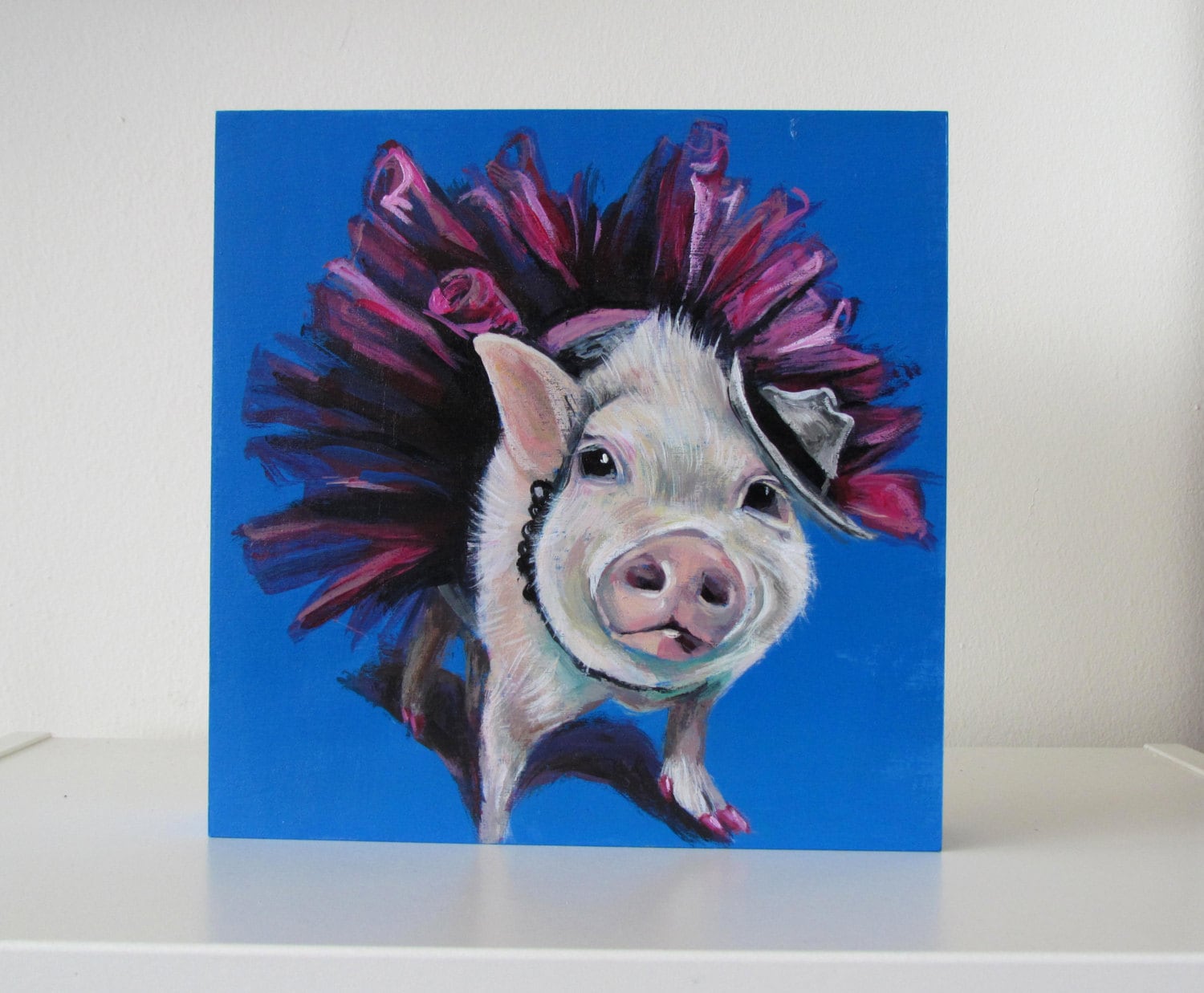 Mini Pig Custom Portrait Hand Painted Pig Portrait Using - Etsy
