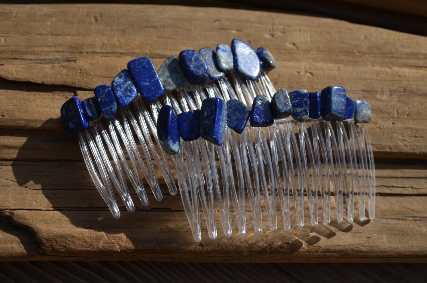 Lapis Lazuli Stone Hair Combs set of 2 | Etsy