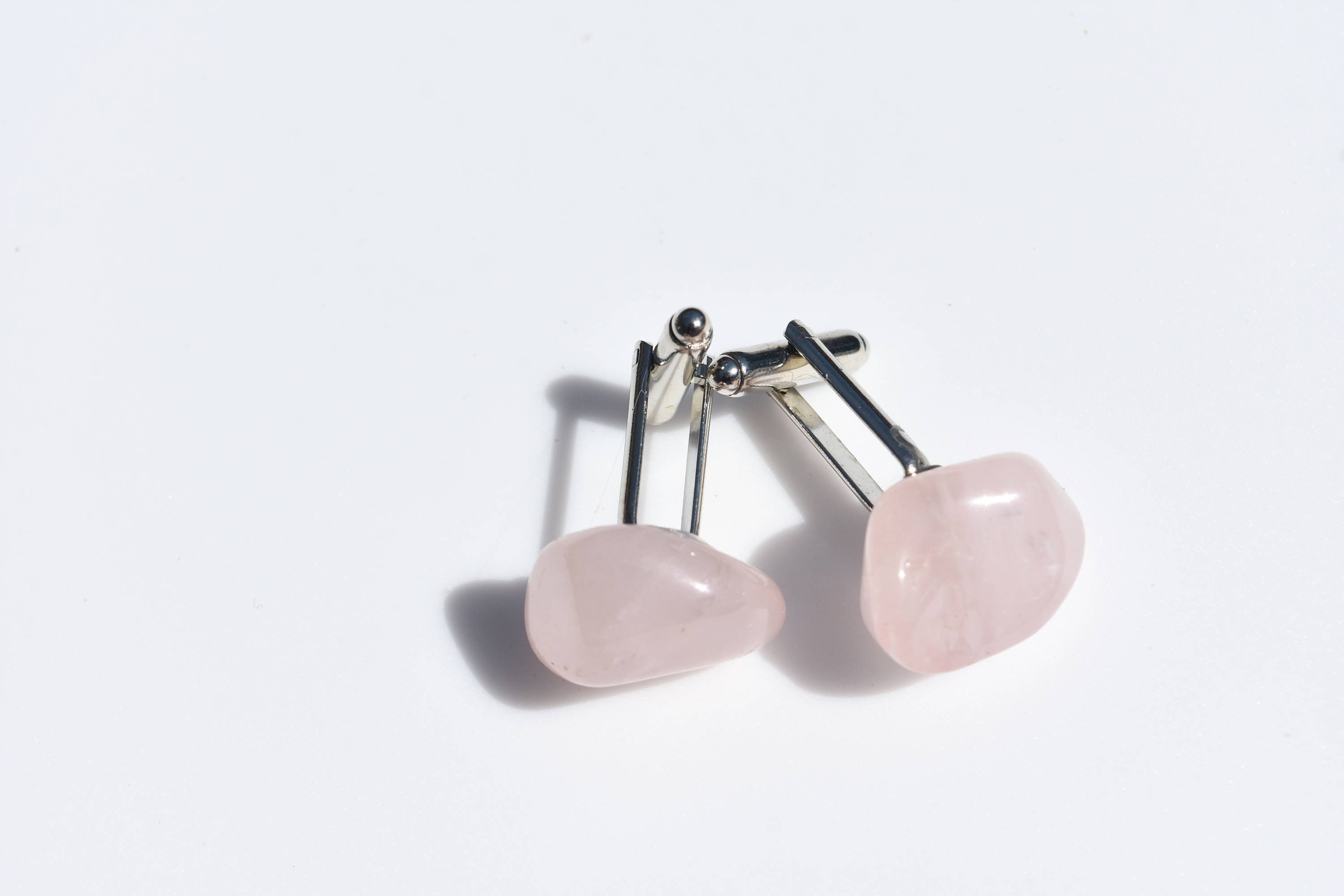 Custom Rose Quartz Stone Cufflinks - Etsy