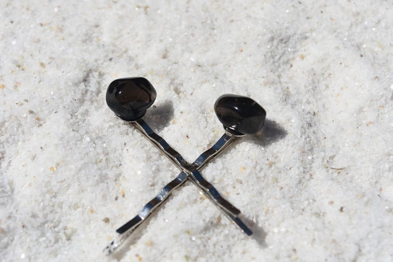 Apache Tears Stone Hair Pins quantity of 2 - Etsy