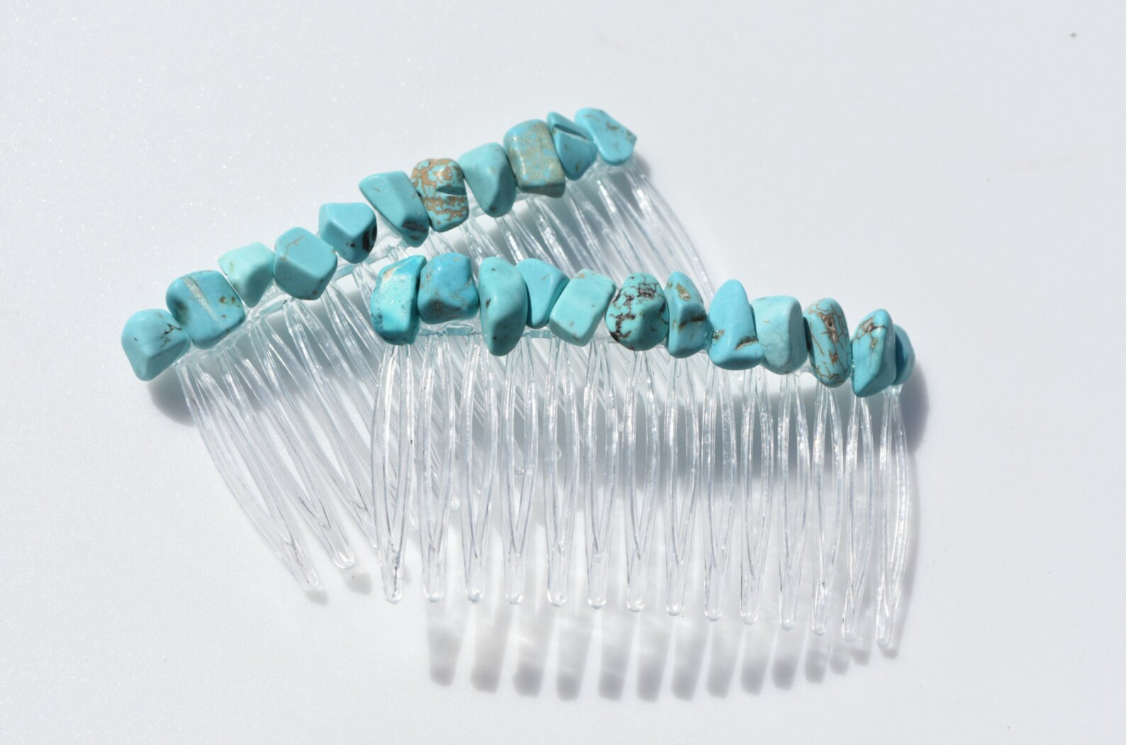 Turquoise Stone Hair Combs qty of 2 - Etsy